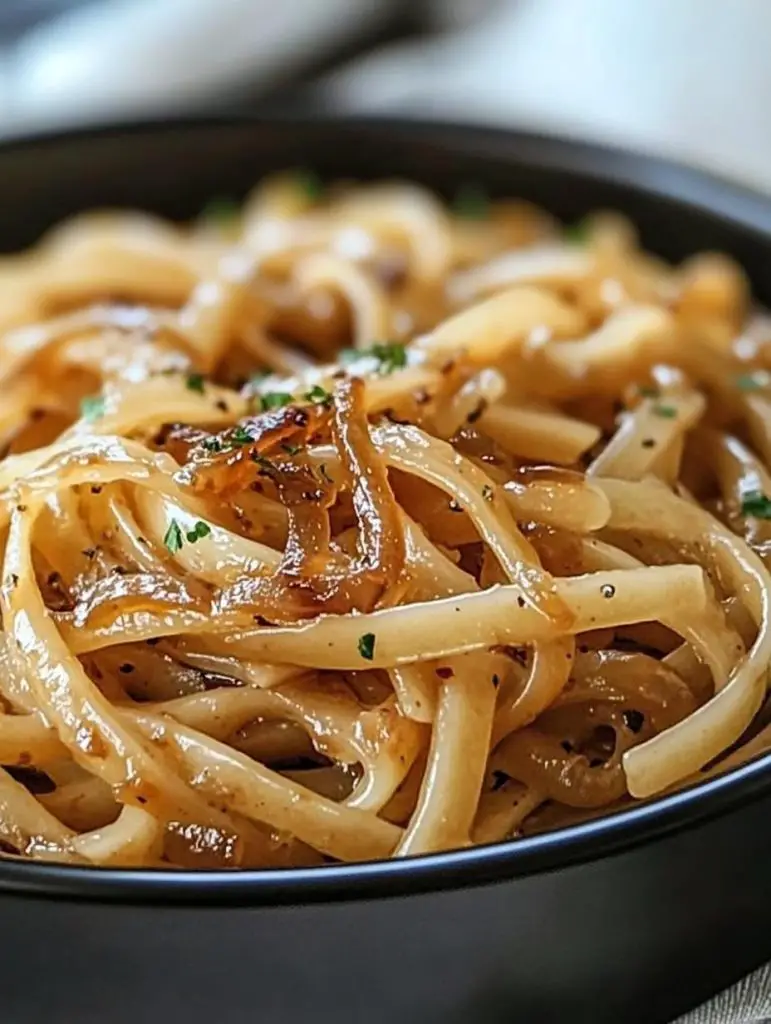 Slow Cooker Caramelized Onions Pasta – Then and Now Recipes