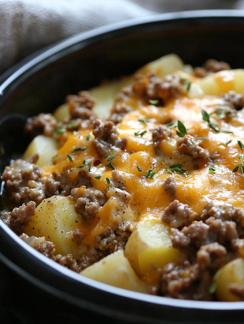 Slow Cooker Hamburger Potato Casserole Recipe – Then and Now Recipes