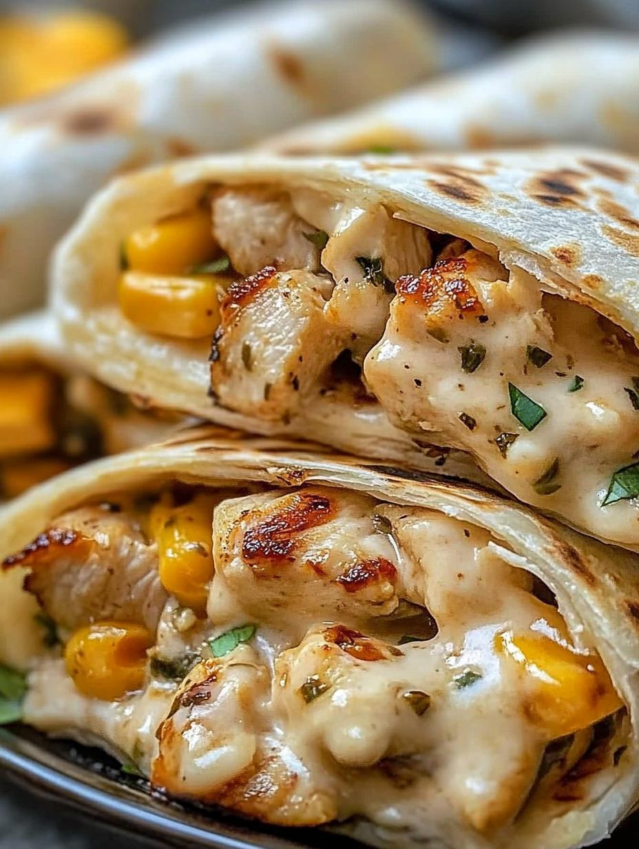 Cheesy Garlic Chicken Wraps – Then and Now Recipes