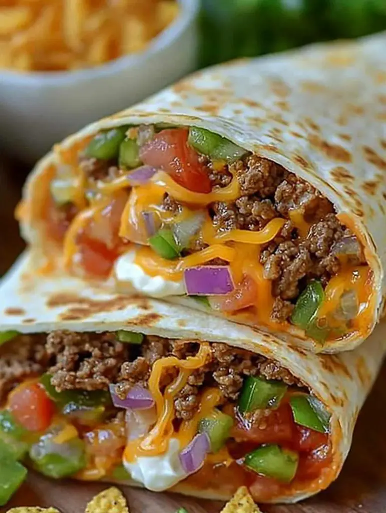 Nacho Cheese Beef Wrap – Then and Now Recipes