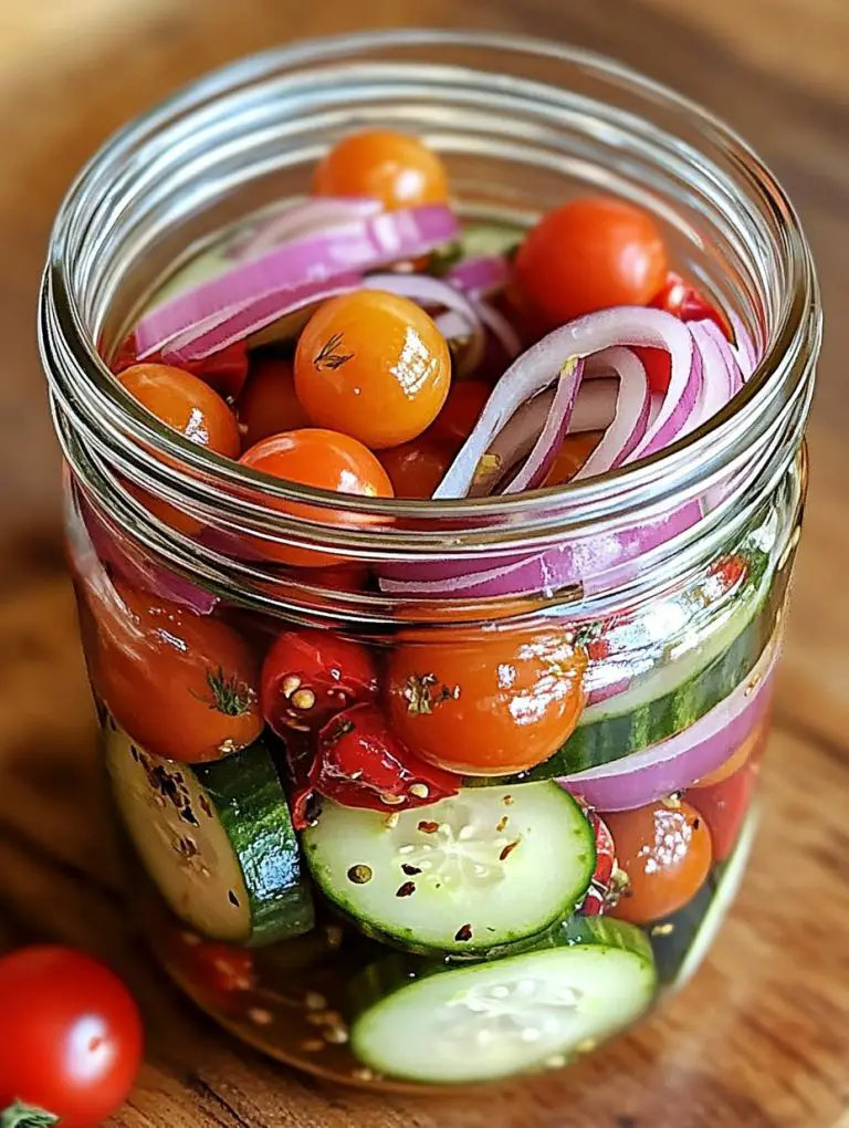 Pickled Cherry Tomatoes, Red Onions, and Cucumbers – Then and Now Recipes